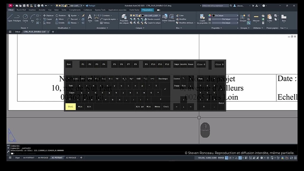 Pour modifier les attributs d'un bloc sur AutoCAD en utilisant Ctrl ...